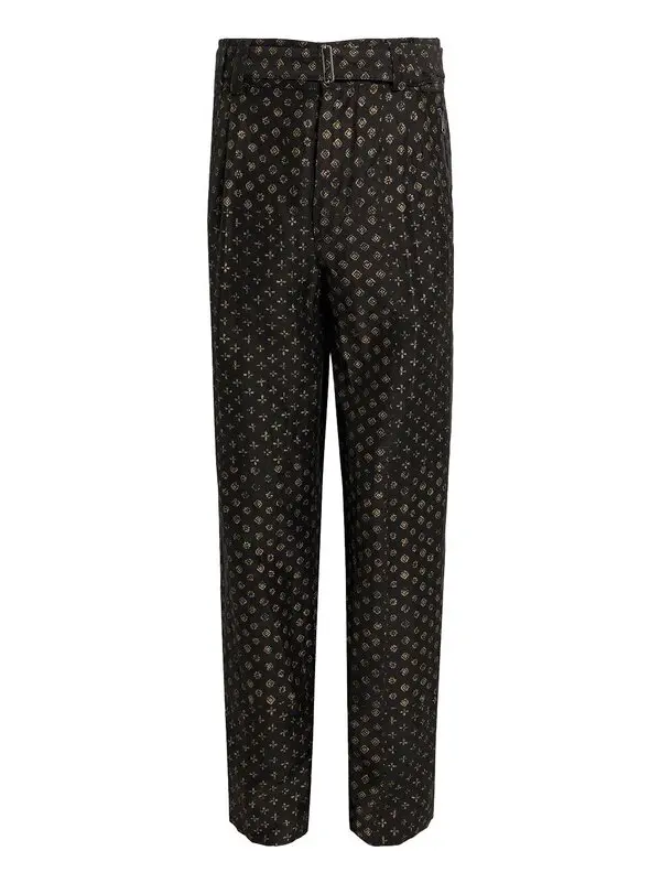 Etro Jacquard Pants With Detachable Belt - Black