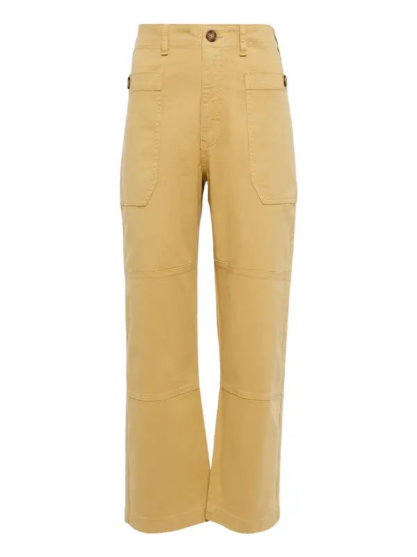FRAME High-rise Cropped Cargo Pants - Beige