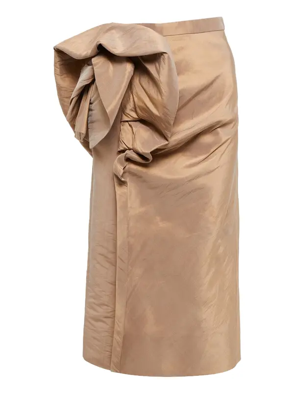 MAISON MARGIELA Draped Midi Skirt - Beige