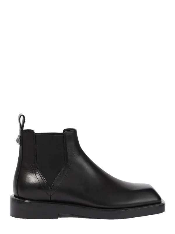 Versace Leather Chelsea Boots - Black