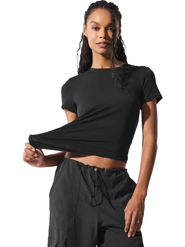 Alo Yoga All Day Short Sleeve Top - Black