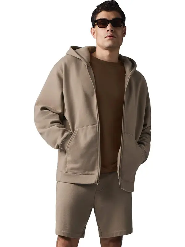 Alo Yoga Renown Heavyweight Full Zip Hoodie - Gravel