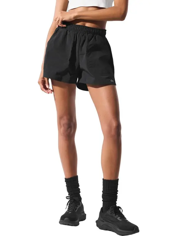 Alo Yoga Alumni Woven High-waist Short - Black