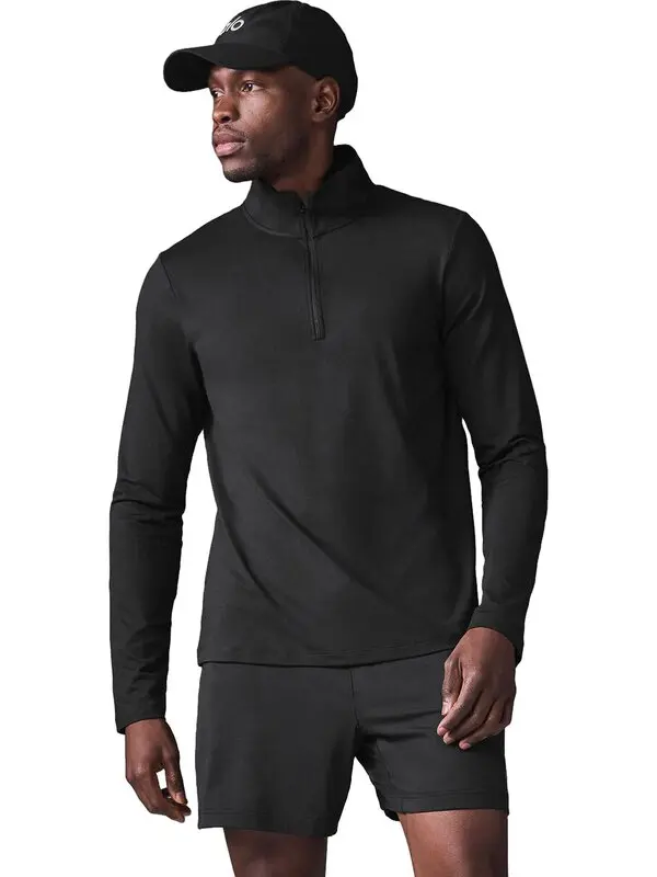 Alo Yoga Conquer 1/4 Zip Reform Long Sleeve Sweatshirt - Black