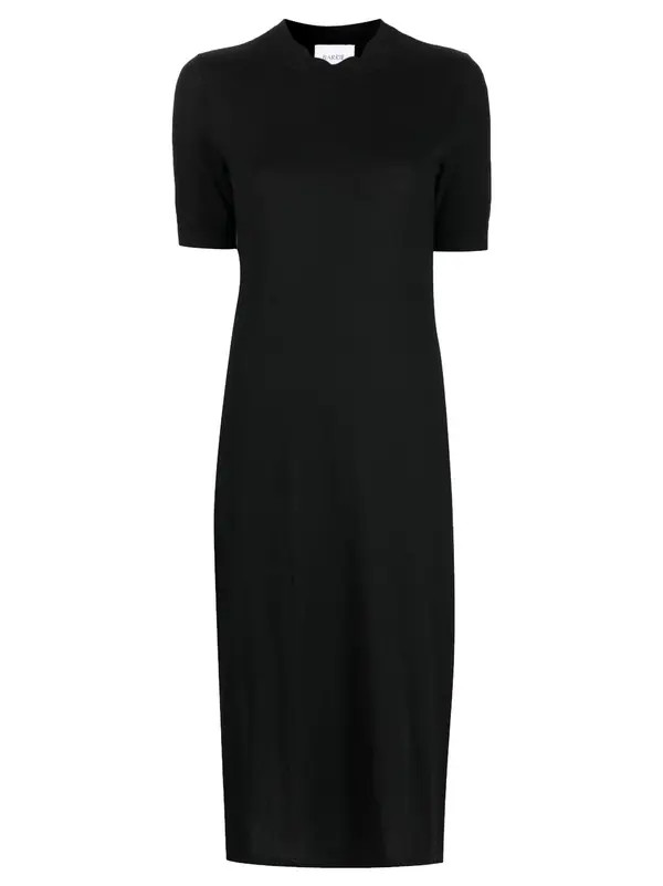 BARRIE Side-slit Cashmere Midi Dress - Black