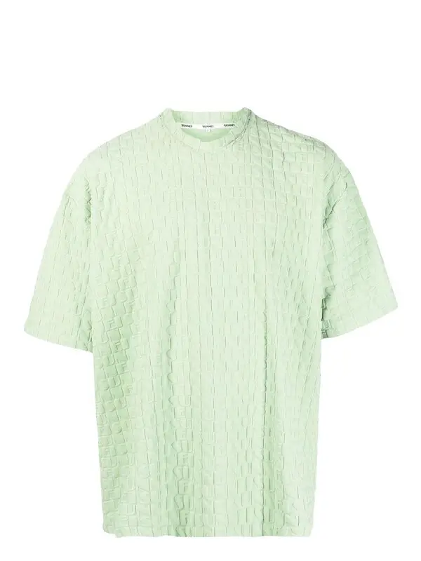 Sunnei Debossed-monogram T-shirt - Green