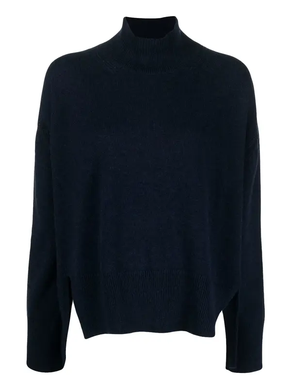 BARRIE Side-slit Knit Jumper - Blue