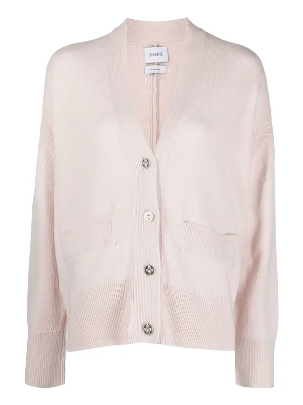 BARRIE V-neck Cashmere Cardigan - Pink