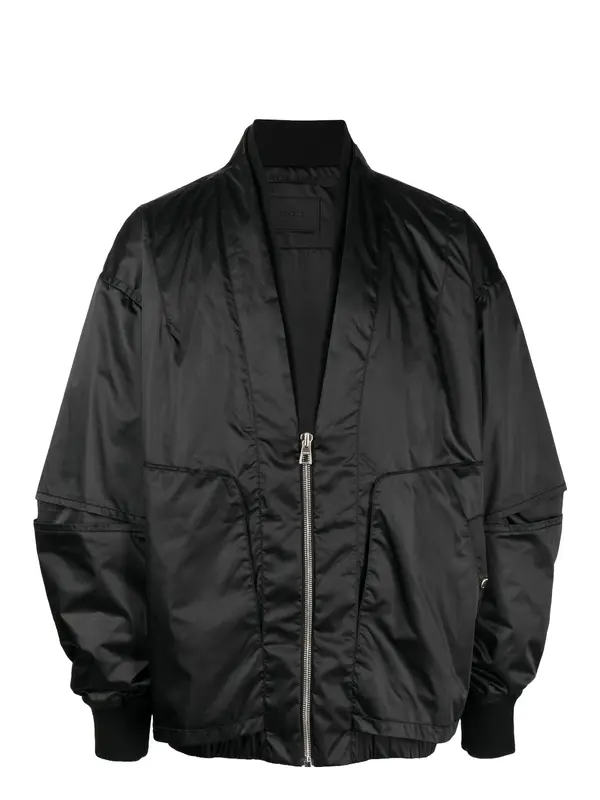 SONGZIO Collarless Double-neck Bomber Jacket - Black