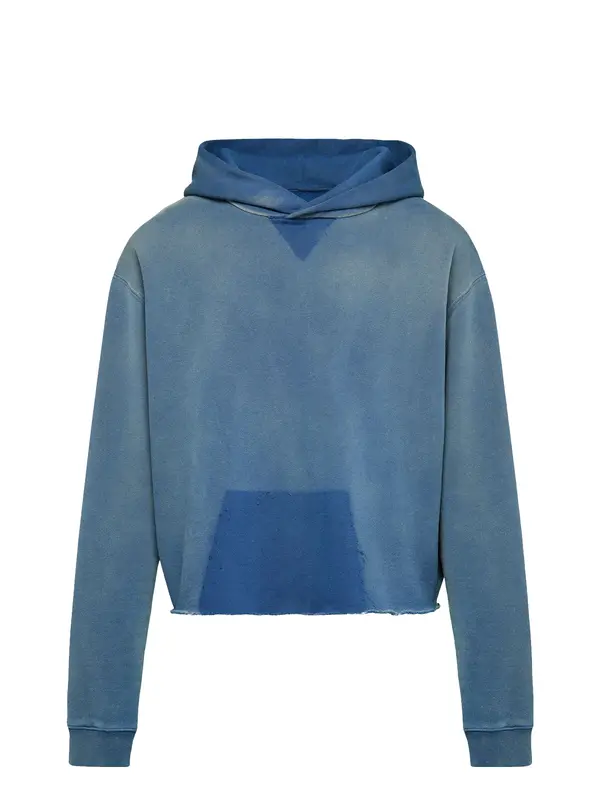 MAISON MARGIELA Raw-edge Organic-cotton Hoodie - Blue