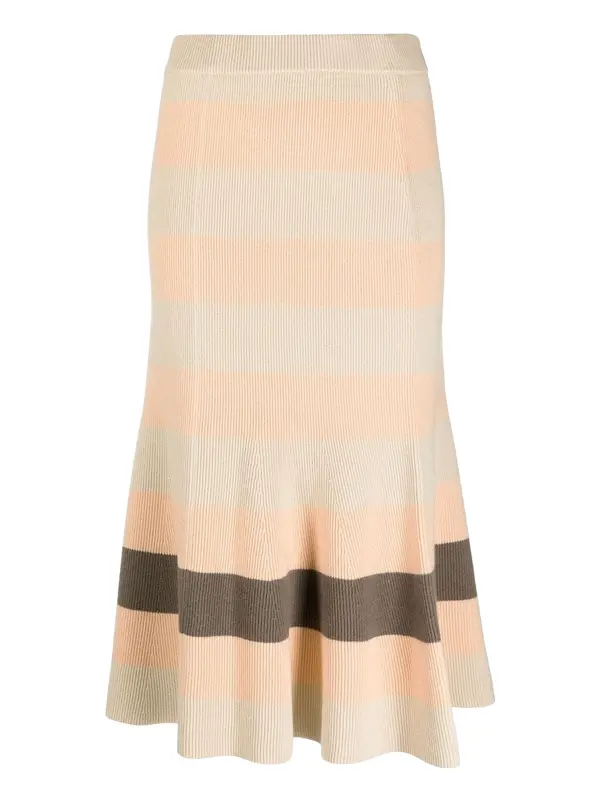 JOSEPH Stripe Animation Knitted Skirt - Neutrals