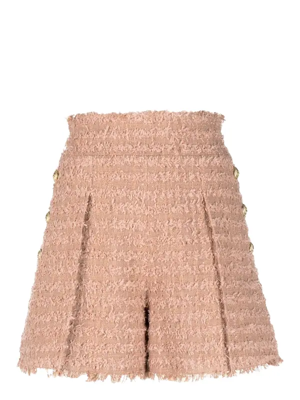 Balmain Tweed Tailored Shorts - Neutrals