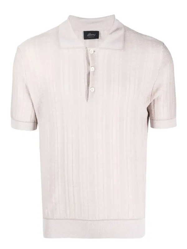 Brioni Knitted Polo Shirt - Neutrals
