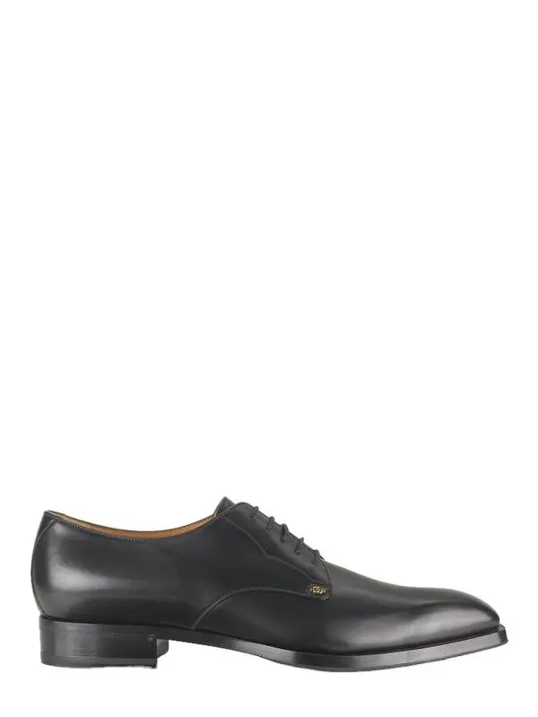 Gucci Leather Logo Oxfords - Black