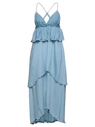Pinko Maxi Dress Sky Lyocell - Blue