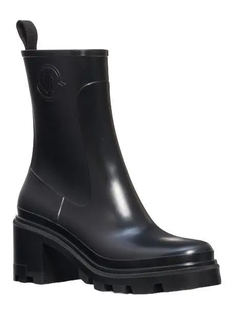 Moncler Loftgrip Block Heel Rain Boots - Black