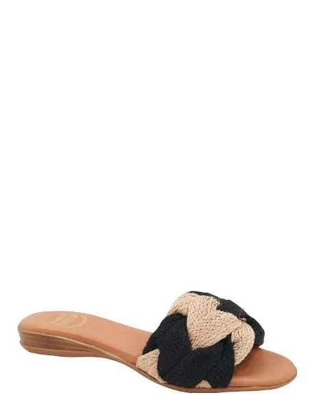 Andre Assous Nahala Slide Sandal - Black/ Natural