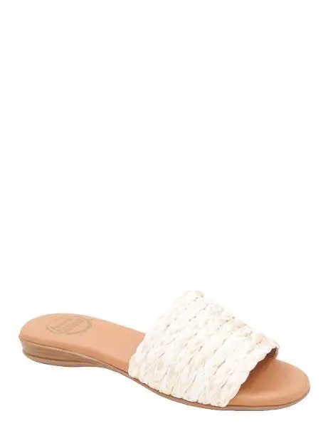 Andre Assous Nahala Slide Sandal - White/ Gold