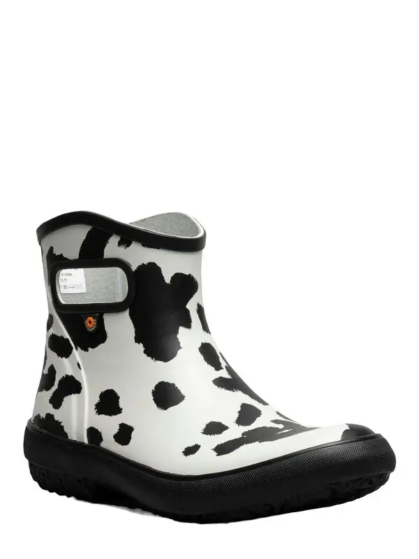 Bogs Patch Waterproof Rain Boots - Black W/white