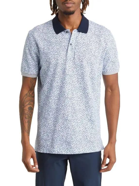 Rodd & Gunn Bell Valley Sports Fit Contrast Piqué Cotton Polo - Ocean