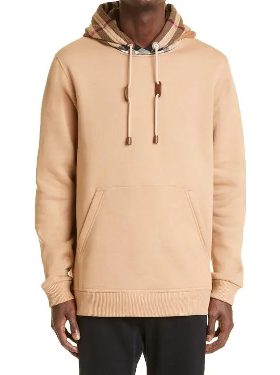 Burberry Check Cotton-blend Hoodie - Camel