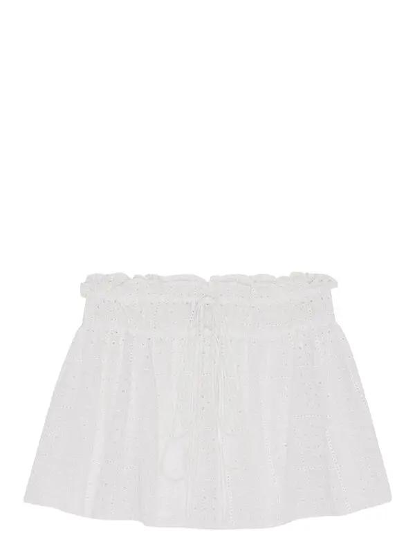 GANNI Broderie Anglaise Mini Skirt - White