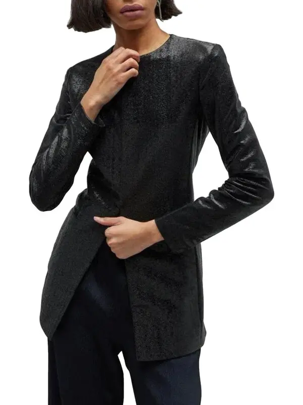 Giorgio Armani Sparkle Metallic Jacket - Black