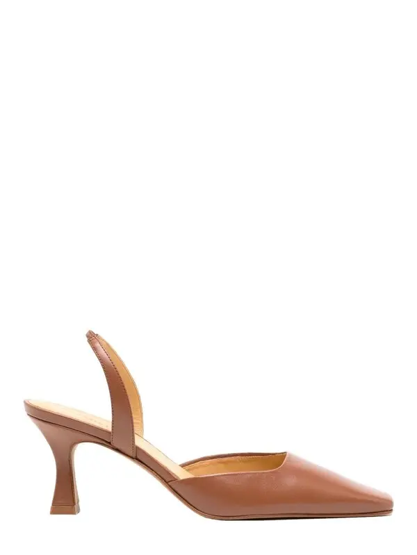 REJINA PYO Square-toe 65mm Slingback Pumps - Brown
