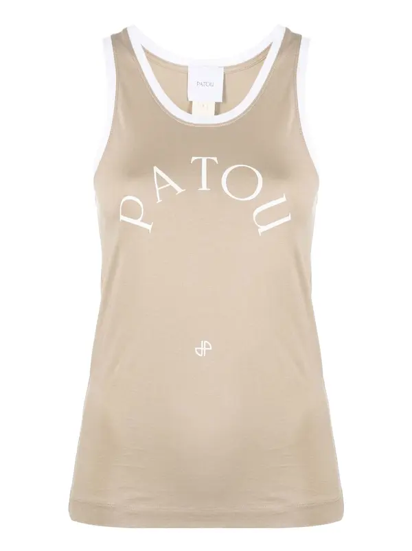 Patou Logo-print Tank Top - Brown