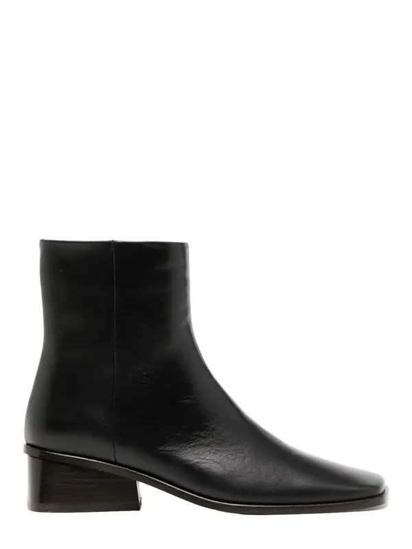 REJINA PYO Rise Leather Ankle Boots - Black