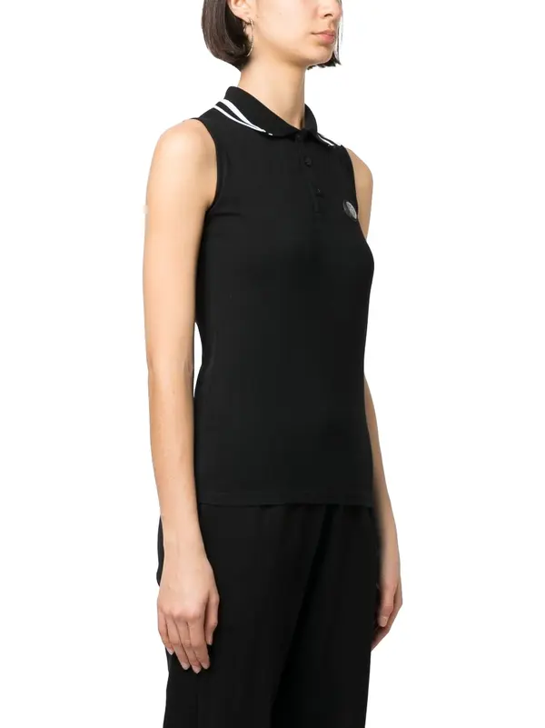 PLEIN SPORT Polo Collar Tank Top - Black