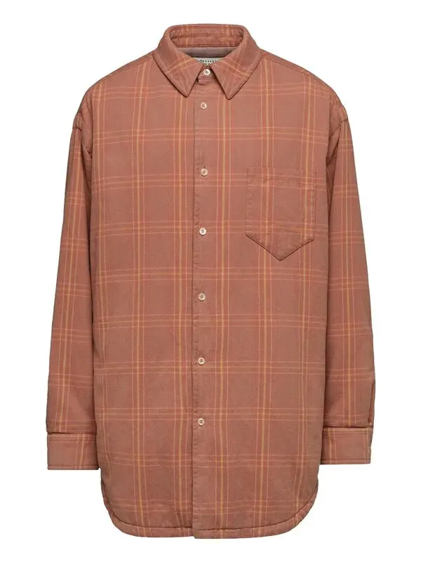 MAISON MARGIELA Checked Cotton Shirt - Orange