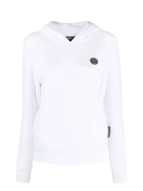 PLEIN SPORT Logo-print Cotton Hoodie - White