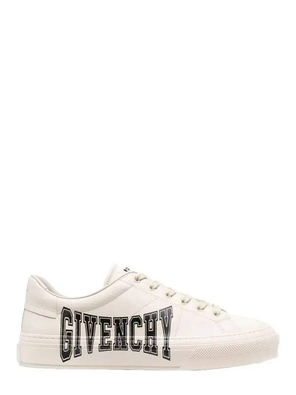 Givenchy Logo-print Leather Sneakers - Neutrals