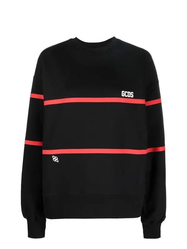 Gcds Stripe-detailed Sweatshirt - Black
