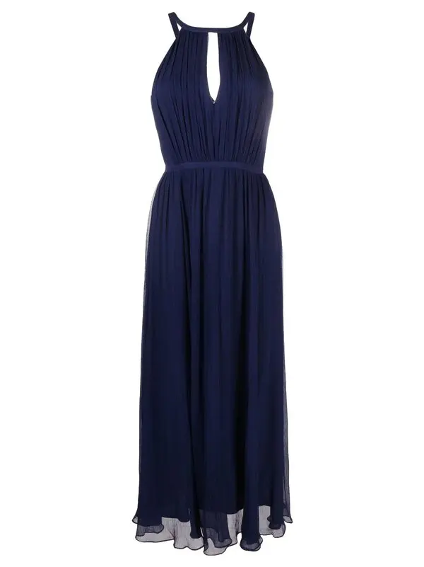 Polo Ralph Lauren Keyhole-detail Pleated Gown - Blue