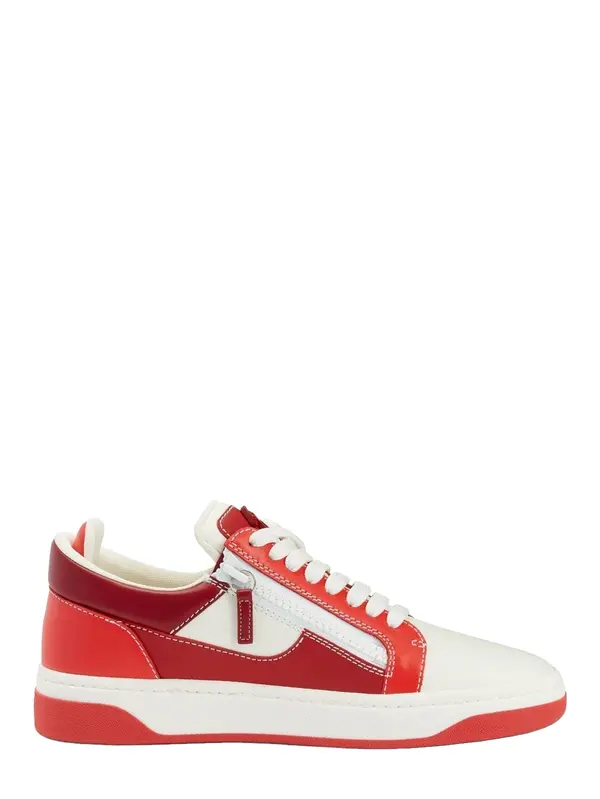 GIUSEPPE ZANOTTI Gz94 Leather Double-zip Low-top Sneakers - White
