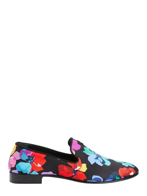GIUSEPPE ZANOTTI Lewis Bloom Printed Loafers - Black