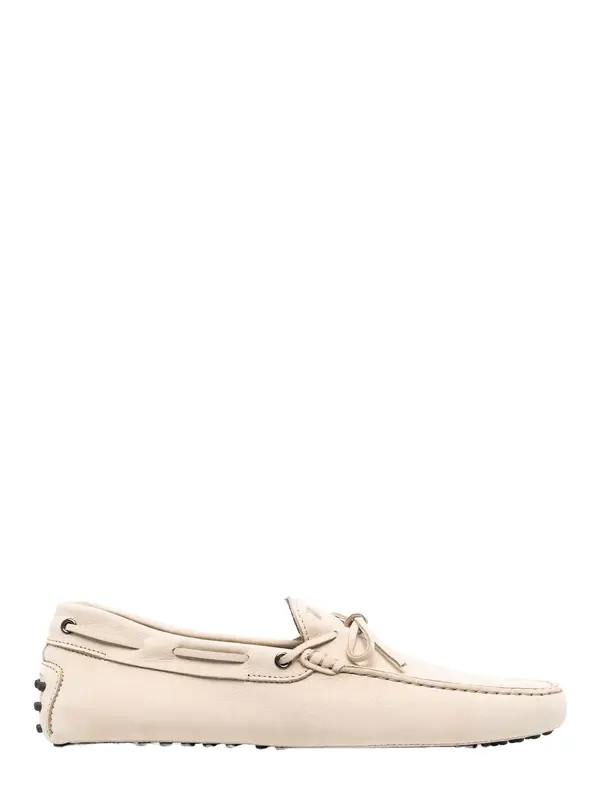 TOD'S Bow-detail Leather Loafers - Neutrals