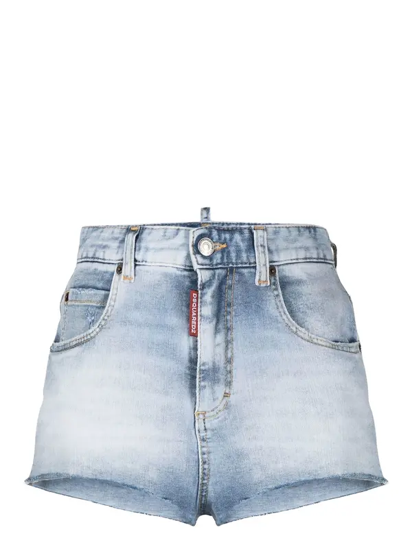 Dsquared2 High-waisted Denim Shorts - Blue
