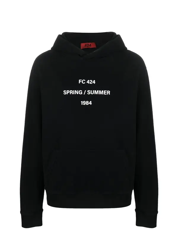 424 Embroidered Logo Hoodie - Black