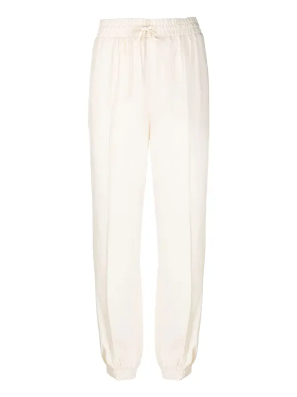 JIL SANDER Drawstring Tapered Trousers - Neutrals
