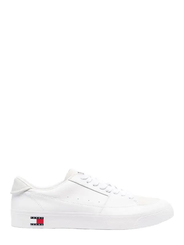 Tommy Hilfiger Logo Leather Sneakers - White