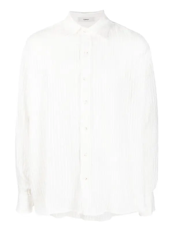 Commas Vertical-stripe Shirt - White