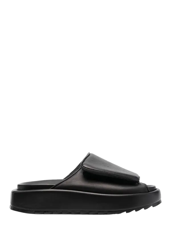 GIABORGHINI Gia Touch-strap Slides - Black