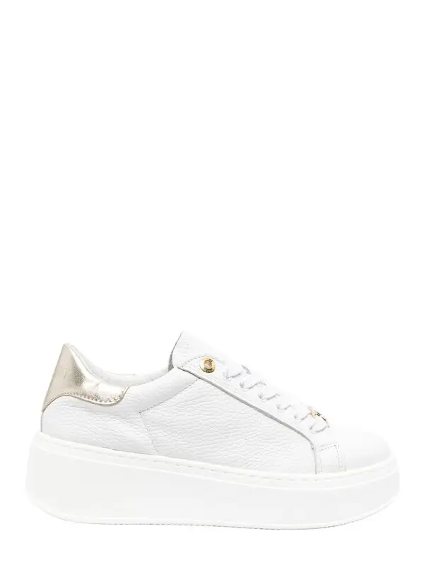 TWINSET Leather Trainers With Contrasting Heel - White