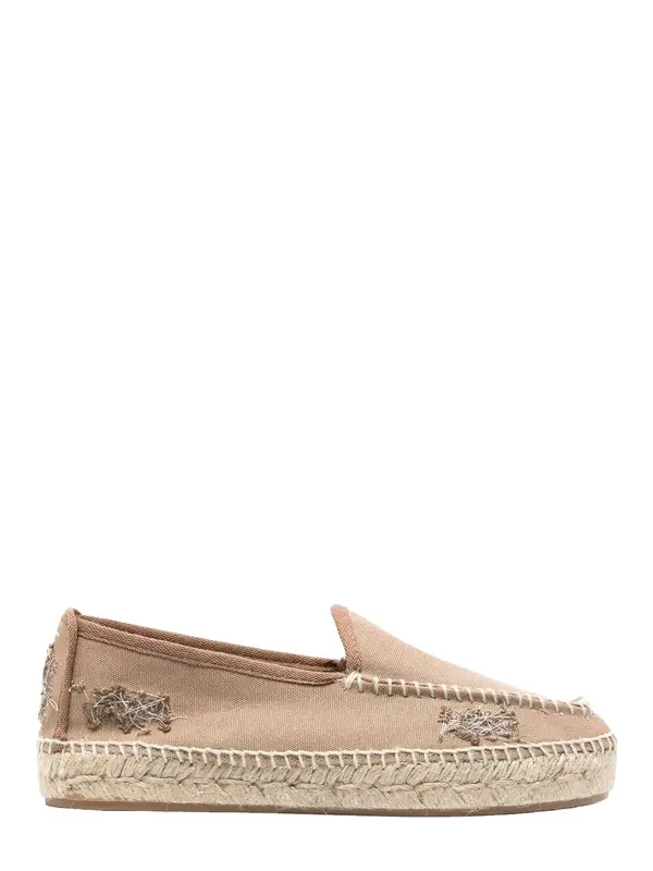 MAISON MARGIELA Embroidered Canvas Espadrilles - Neutrals