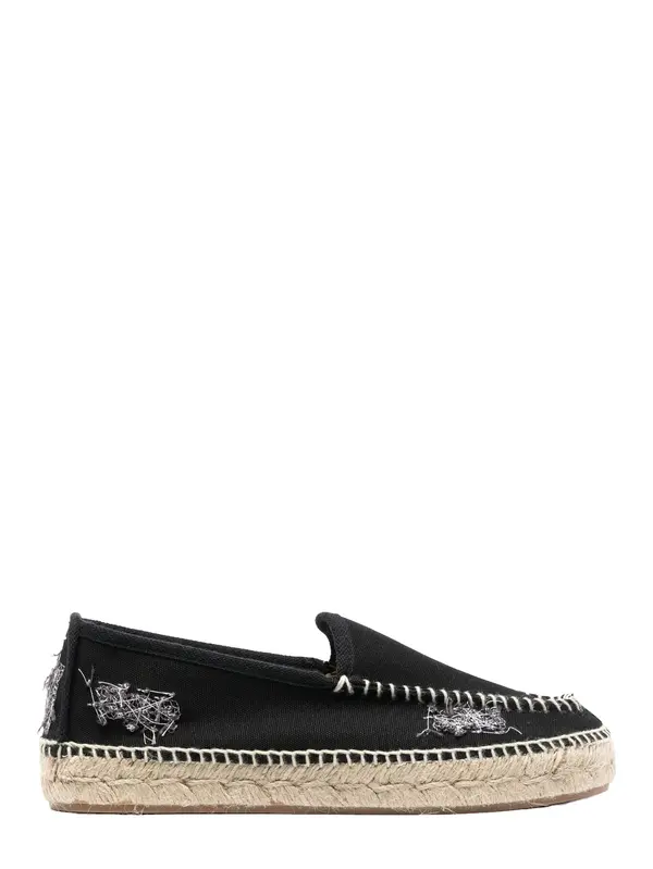 MAISON MARGIELA Embroidered Canvas Espadrilles - Black