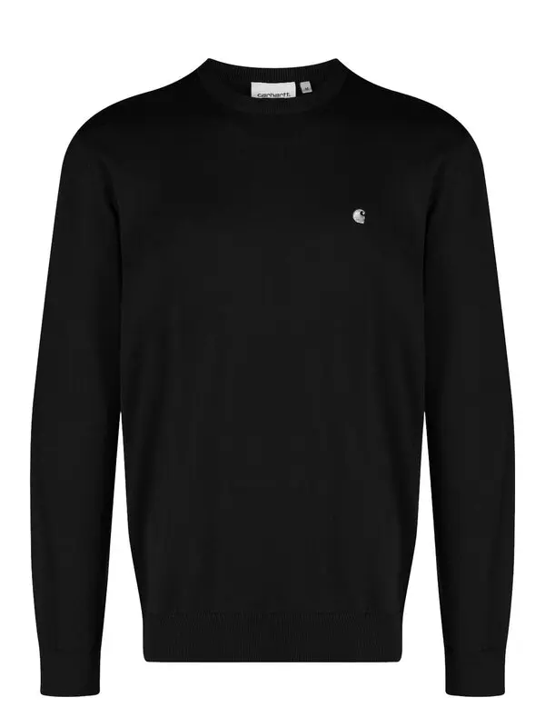 Carhartt Work In Progress Logo-embroidered Crew Neck Jumper - Black