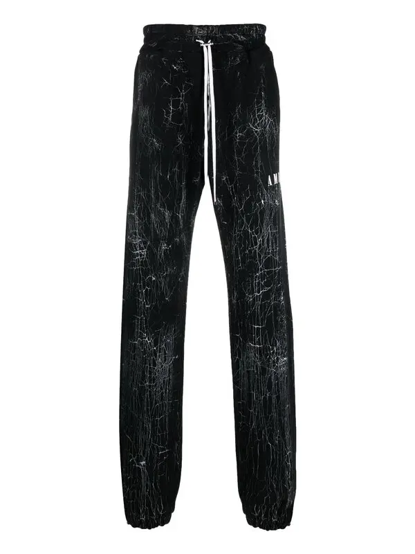 Amiri Cracked-dye Logo Track Pants - Black